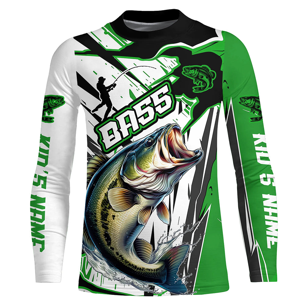 Largemouth Bass Custom Long Sleeve Tournament Fishing Shirts, Bass Fis ...