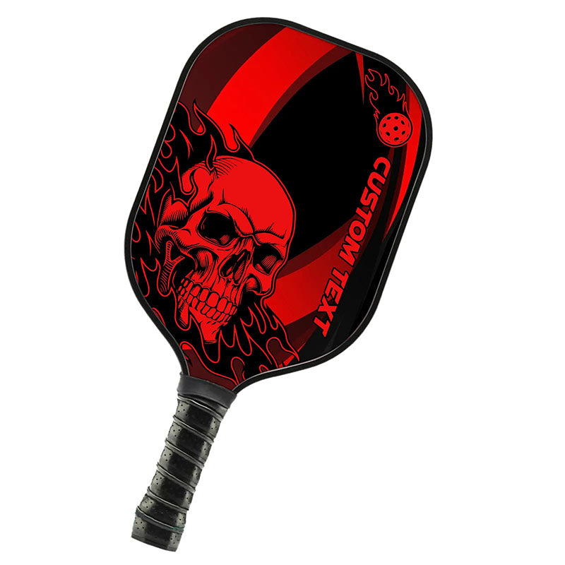 Black And Red Flame Skull Custom Pickleball Paddle, Halloween Pickleba ...