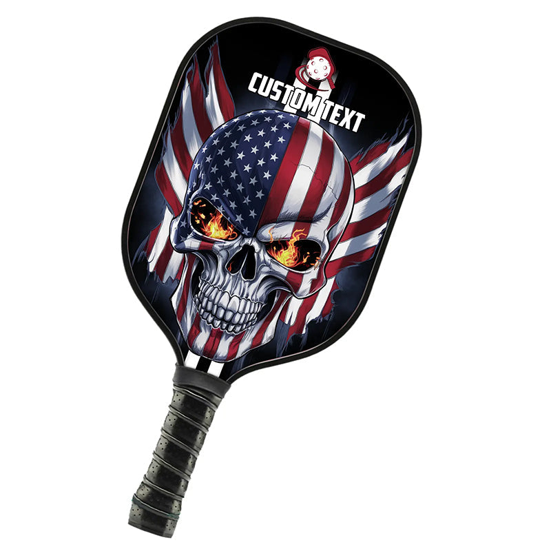 American Flag Skull Custom Us Pickleball Paddle, Patriotic Pickleball ...