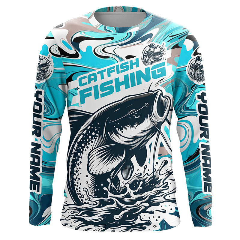 Custom Multi-Color Catfish Long Sleeve Fishing Shirts, Catfish Jerseys ...