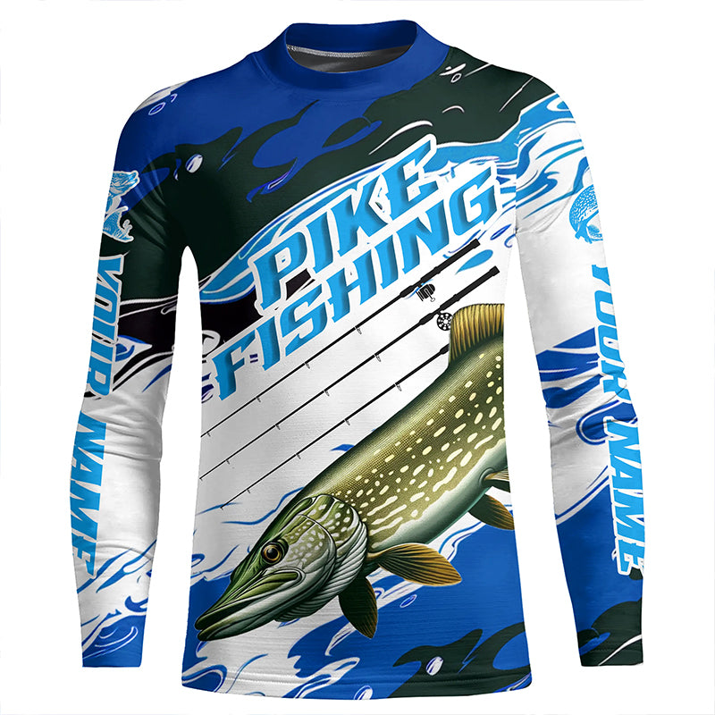 Custom Northern Pike Long Sleeve Tournament Fishing Shirts, Pike Fishi ...
