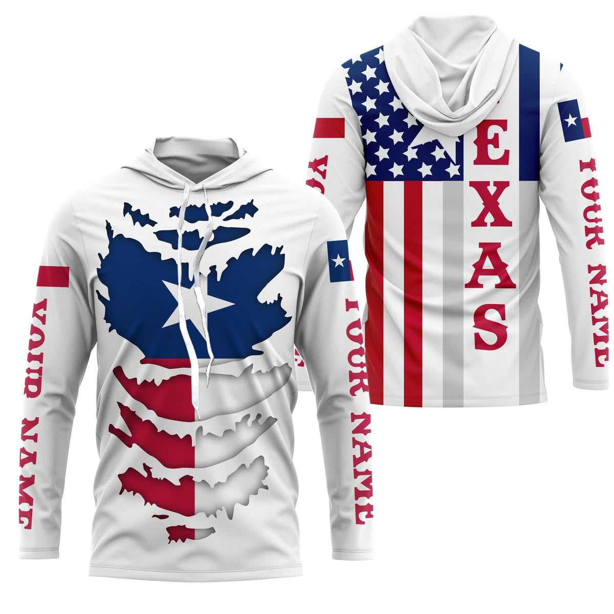 Custom Texas Flag Shirts, Texas state flag Patriot Long Sleeve Perform ...