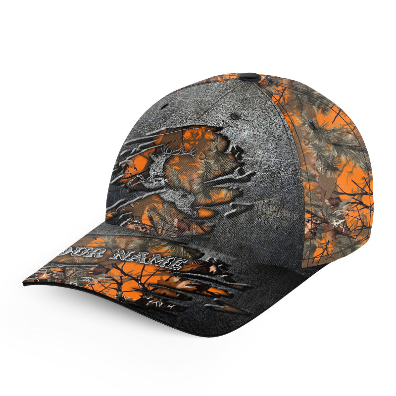 Deer hunting orange camo Custom hunting hat, deer hat Unisex Hunting B ...