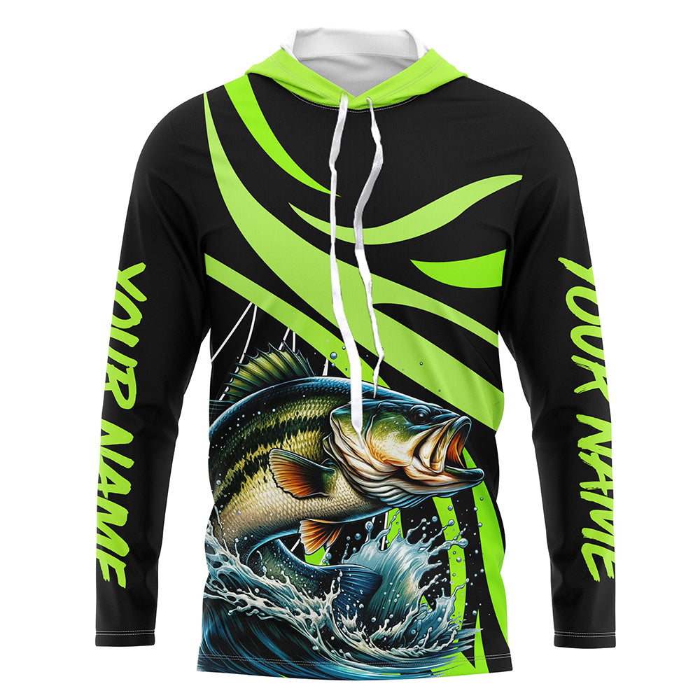 Personalized Largemouth Bass Long Sleeve Fishing Shirts, Bass Tourname ...