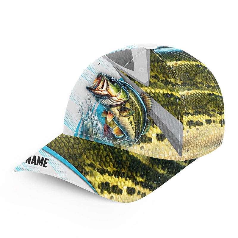 Largemouth Bass fishing Green scales Custom Bass fishing hat cap for f ...