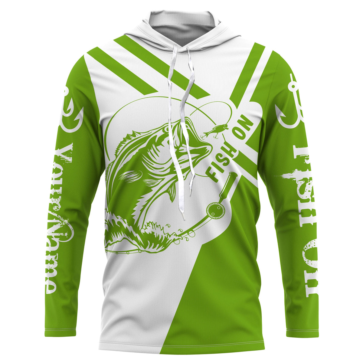 Largemouth Bass fishing clothes green Custom upf fishing Shirts, custo ...