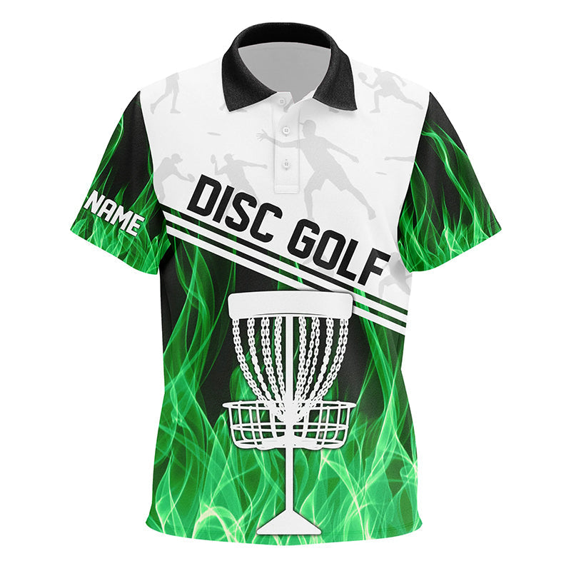 Green Flame Kid disc golf polo shirt custom disc golf jerseys frisbee ...
