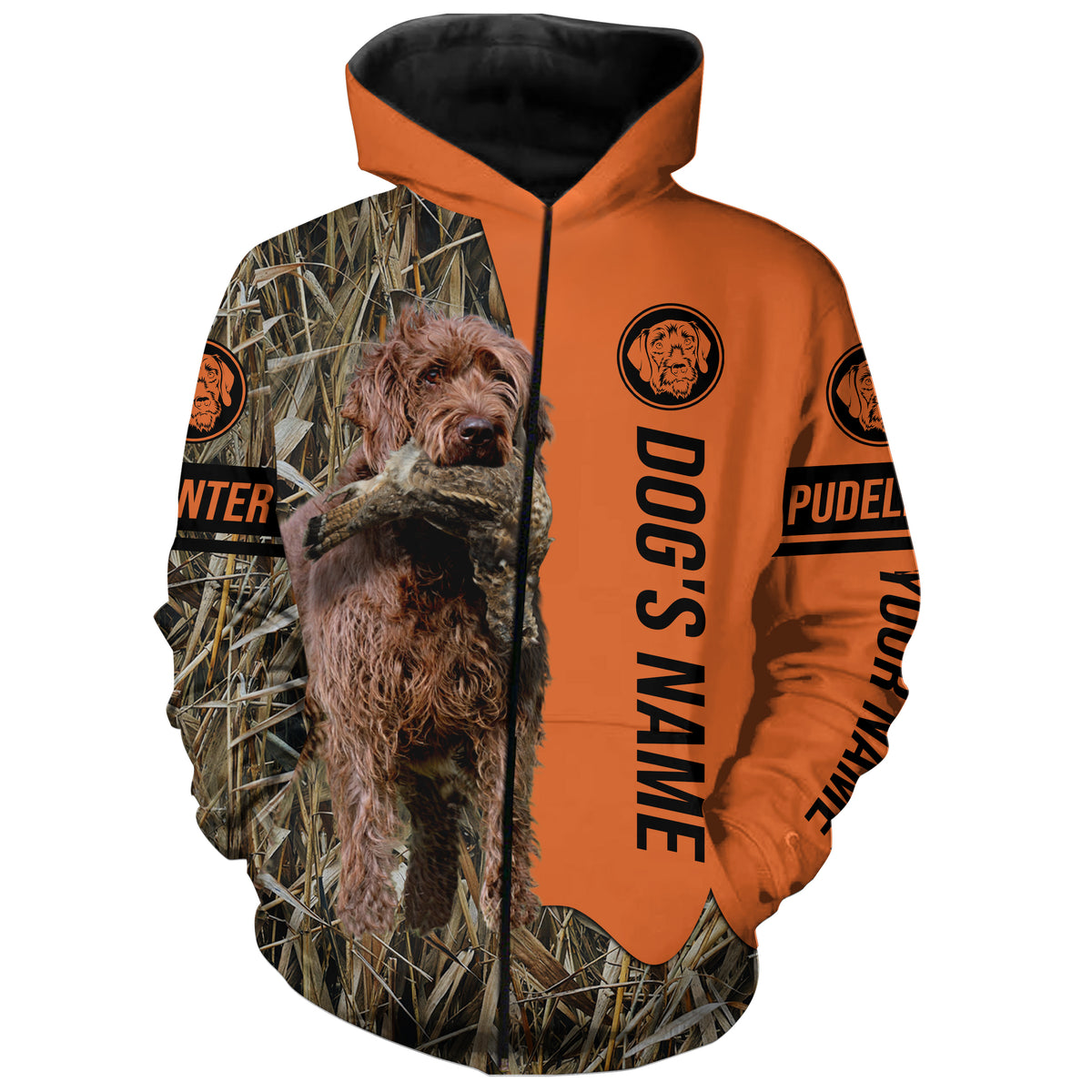 Pudelpointer Hunting Dog Customized Name Zip Up Hoodie Shirt for Hunte ...