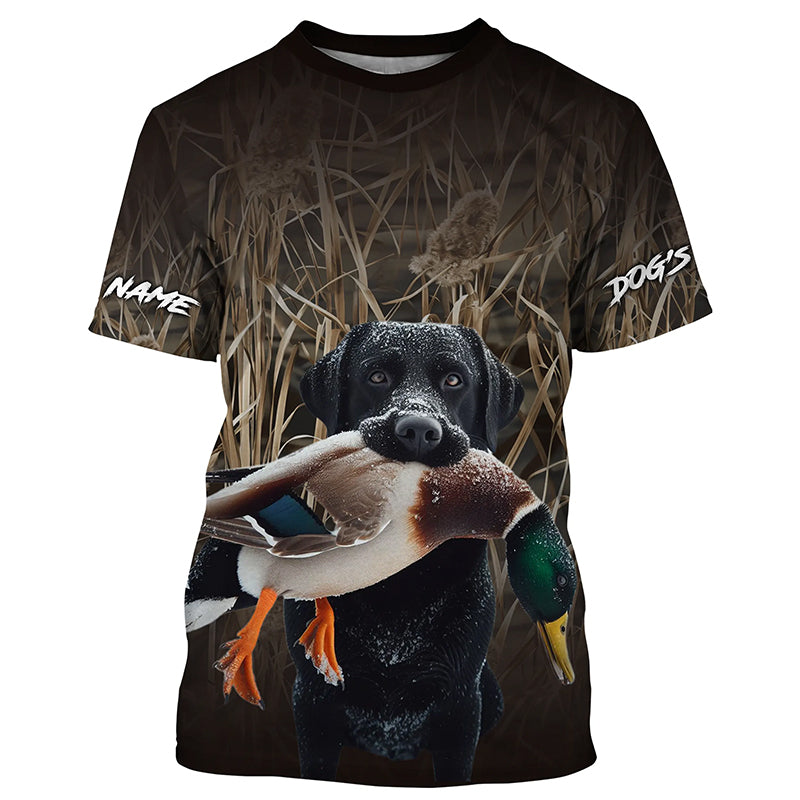 Duck Hunting Waterfowl Camo Black Labrador Retriever Dog Shirts, Perso ...