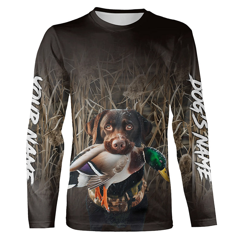 Duck Hunting Waterfowl Camo Chocolate Labrador Dog Hunting Shirts, Per ...