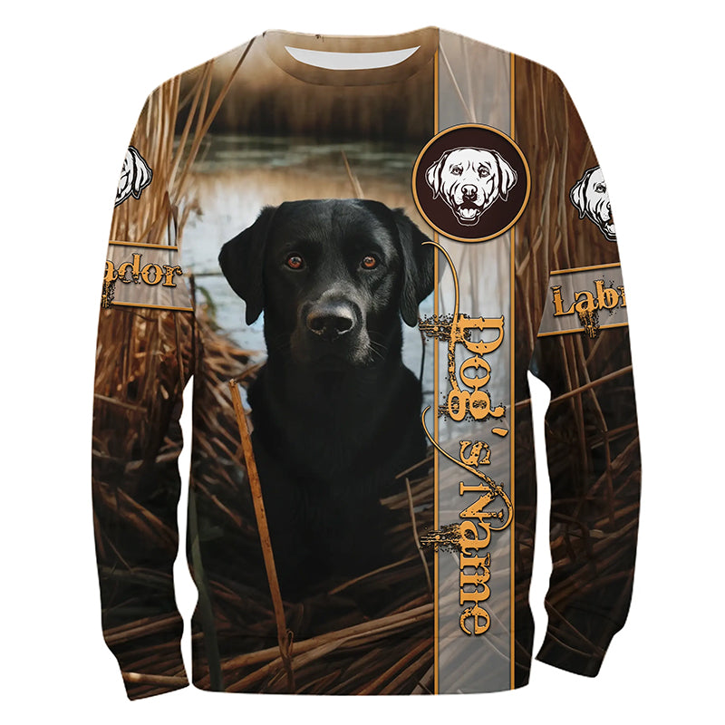 Black Lab 3D All Over Printed Shirts, Labrador Retriever Hunting Dogs ...