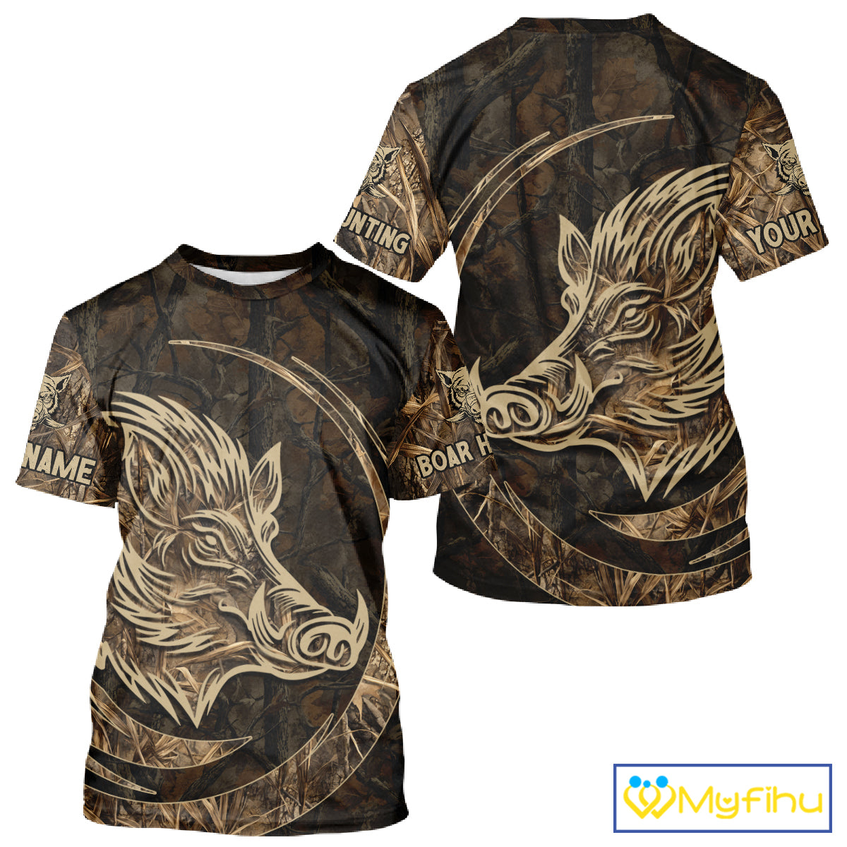 Best Brown Camo Boar Hunting Clothes Custom Name Boar Design Hunting G ...