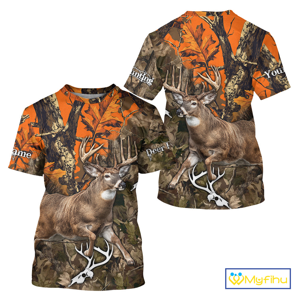 Personalized Whitetail Deer Hunting Camo Full Printing Shirts Deer Hun ...