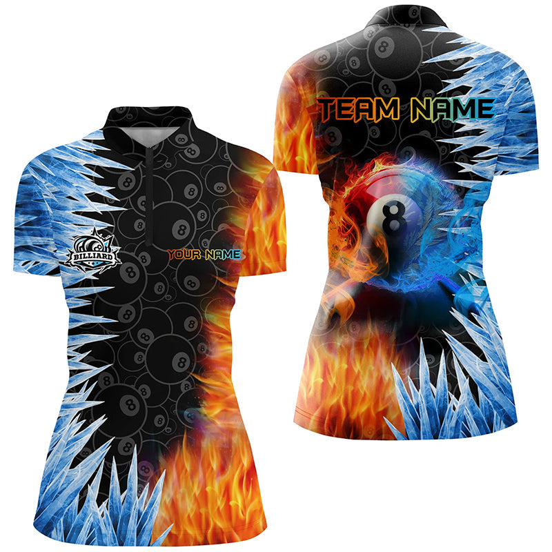 Billiard Ice And Fire Customized 8 Ball Pool Jerseys For Women, 3D Pri ...
