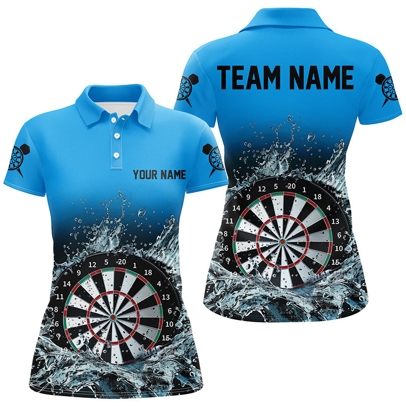 Personalized Blue Darts Board In Water 3D Printed Women Darts Polo Shi ...
