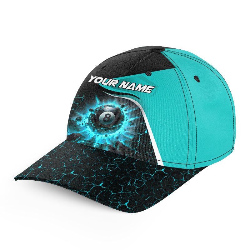 Personalized 8 Ball Pool Crack Billiard Hats Custom Turquoise 3D Print ...