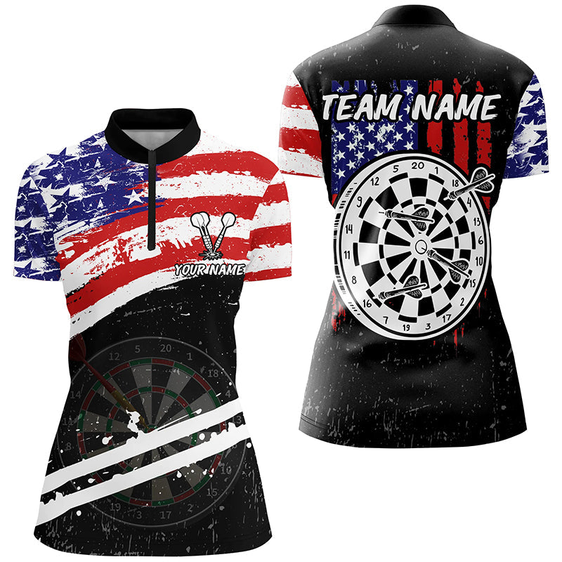 Personalized Retro US Flag Darts Board Women Darts Shirts Custom Patri ...