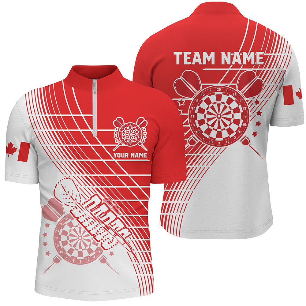 Personalized Patriotic Canada Flag Darts Shirts For Men Custom Canada ...