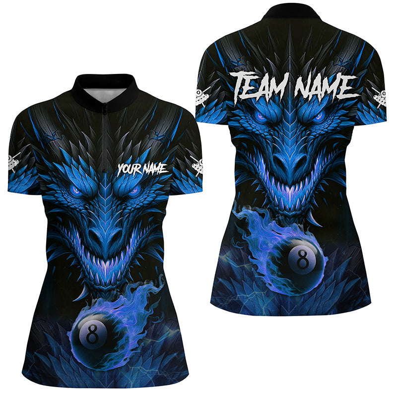 Personalized Dragon 8 Ball Fire Flame 3D Billiard Shirts For Women, Bi ...