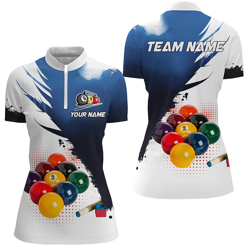 3D 9 Ball Pool Billiard Jerseys Women Polo & Quarter-Zip Shirts Custom ...