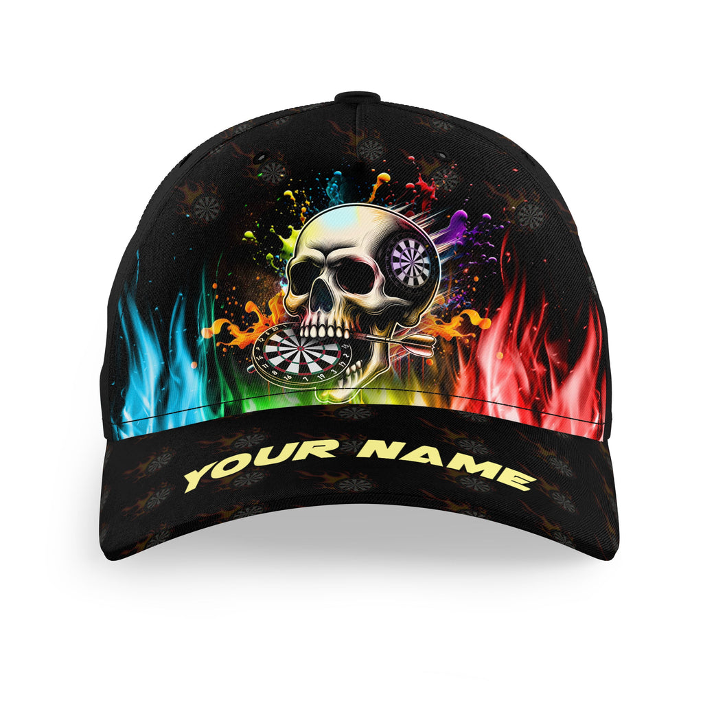 Personalized Funny 3D Skull Baseball Darts Caps Custom Name Colorful F ...