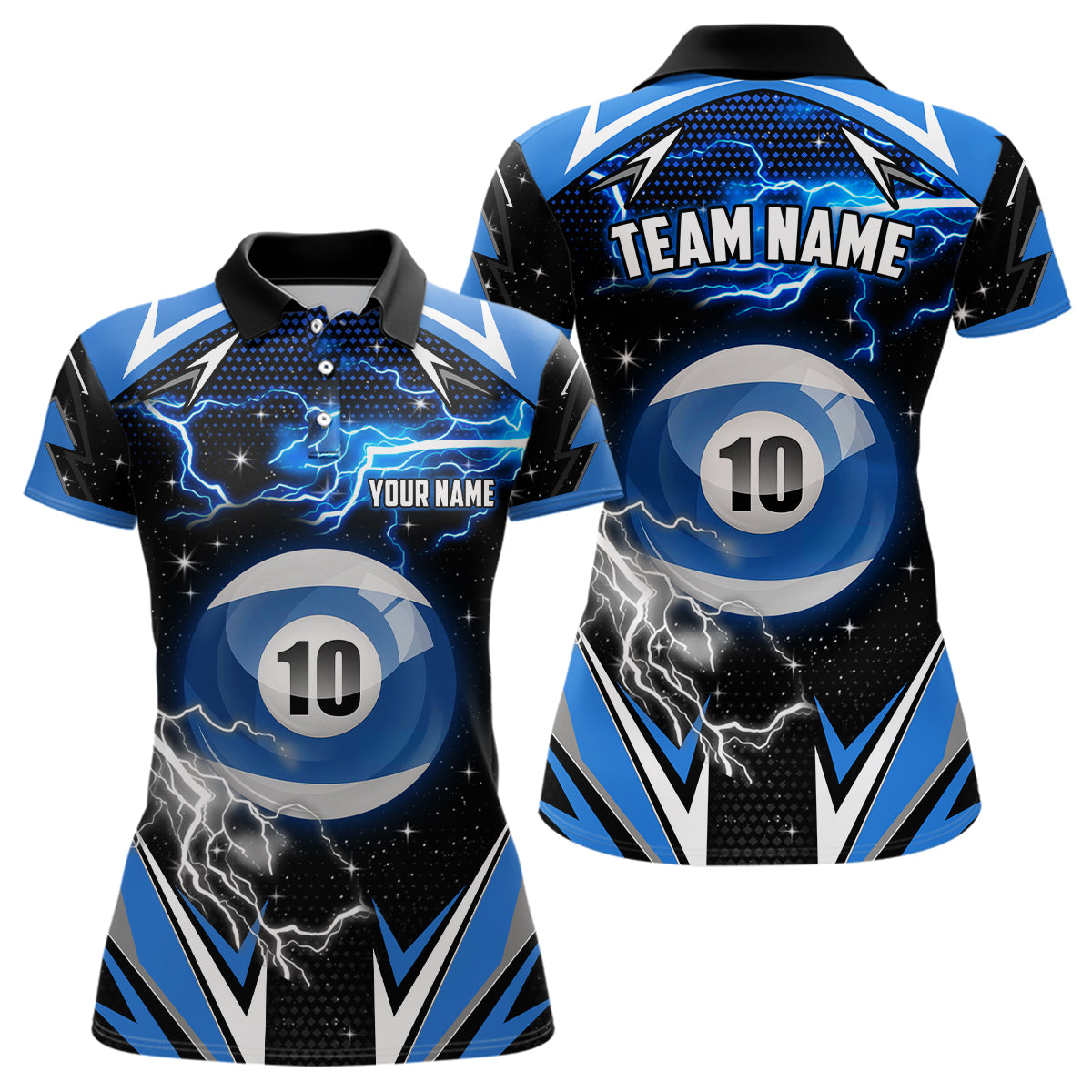 10 Ball Pool Billiard Jerseys For Women Custom Billiard Polo Shirts Te ...