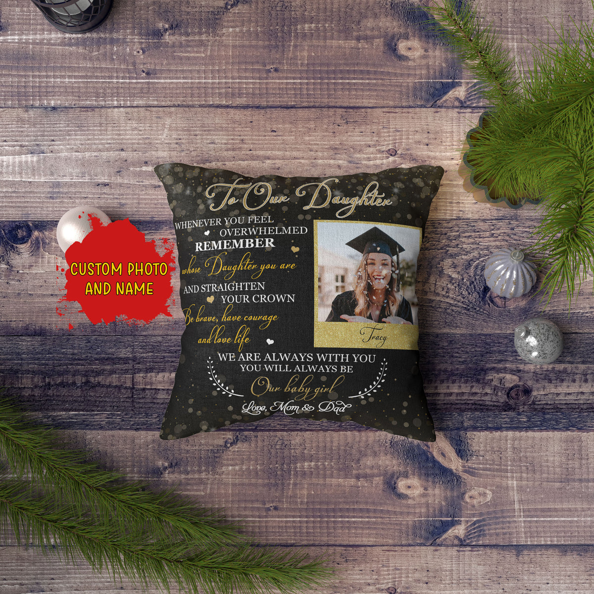 Personalized Graduation Pillow to Our Daughter, Custom High School Col ...