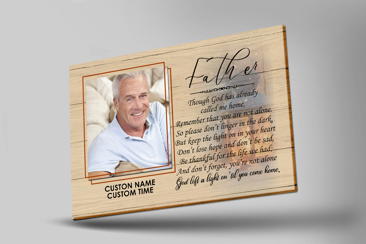 Personalized Memorial Canvas with Picture| Keep The Light On| Memorial ...