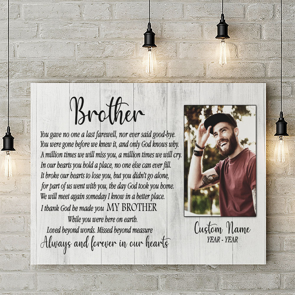 Brother memorial canvas - Brother in heaven remembrance gift, in memor ...