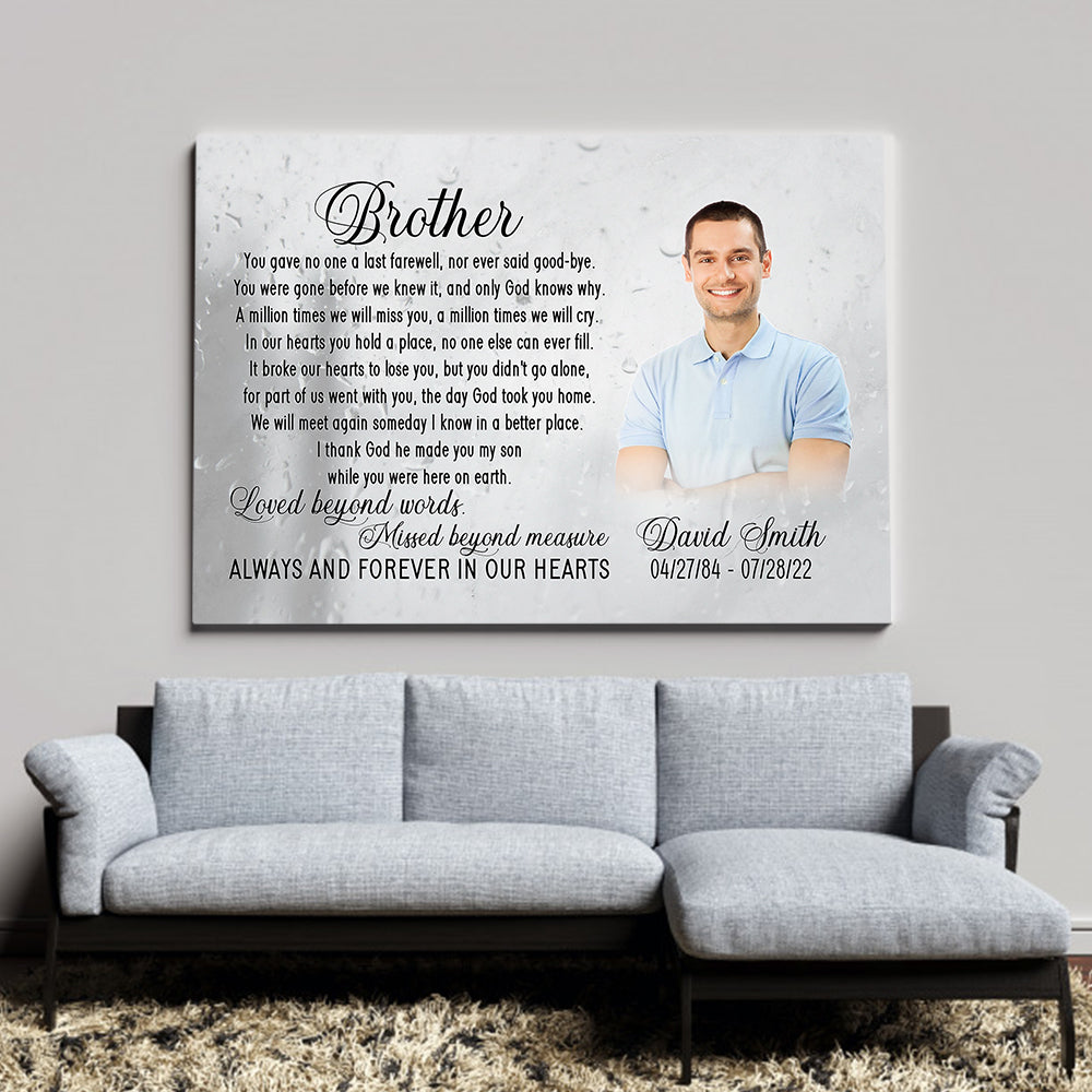 Brother remembrance canvas personalized - Brother in heaven memorial p ...