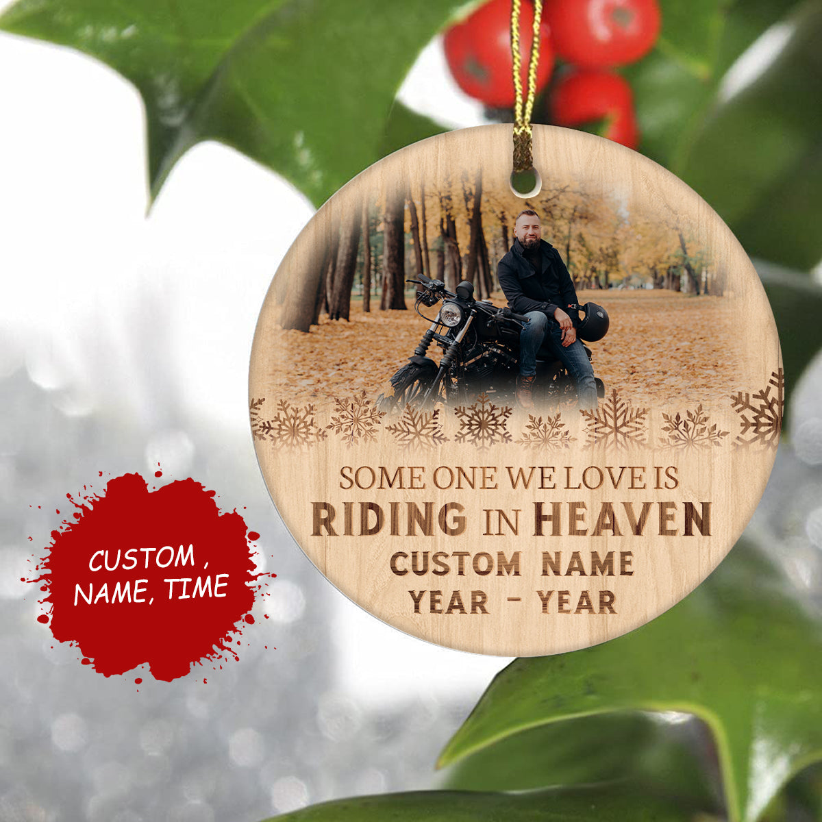 Biker In Heaven Ornament Personalized Memorial Christmas Ornament Reme ...
