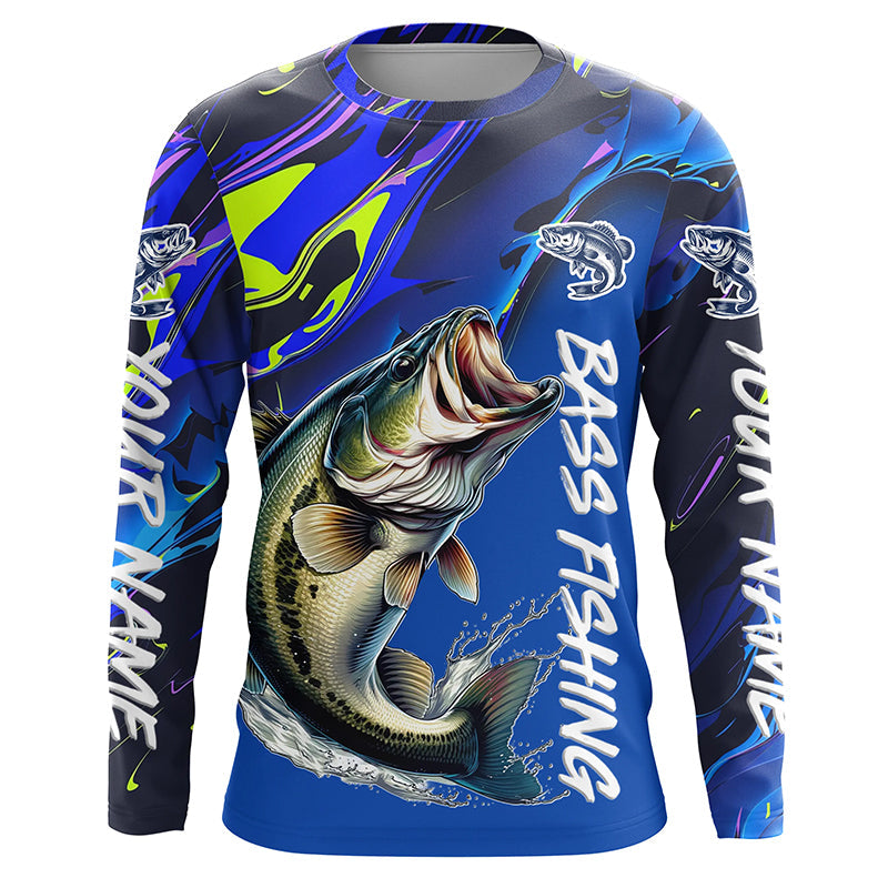 Personalized Largemouth Bass Long Sleeve Tournament Fishing Shirts, Wa ...