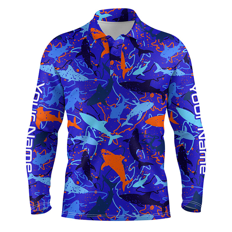 Shark men polo Shirts, Shark Fishing Custom All over polo shirt for me ...