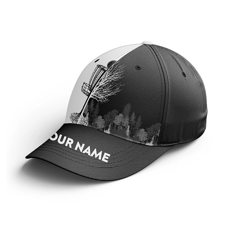 Personalized Black and white disc golf basket hat custom name disc gol ...