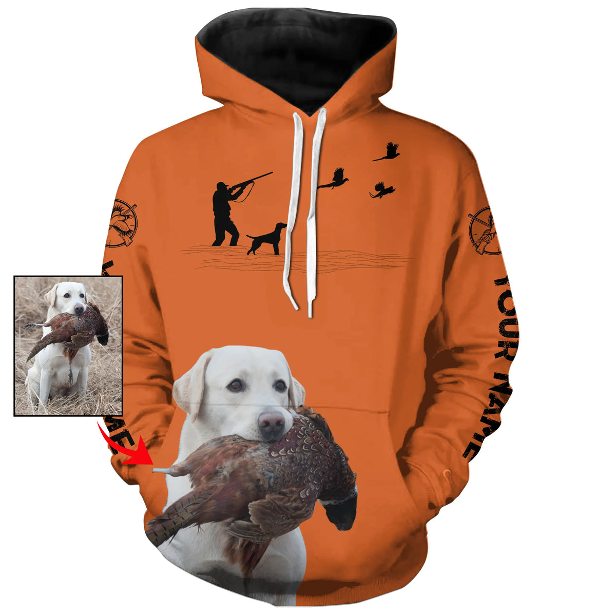 Custom Photo of Hunting Dog orange shirts for Bird Hunters FSD3914 – Myfihu