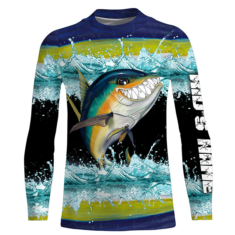 Yellowfin Tuna Fishing scale fish Shirts Long Sleeve UPF 30+ Sun Prote ...
