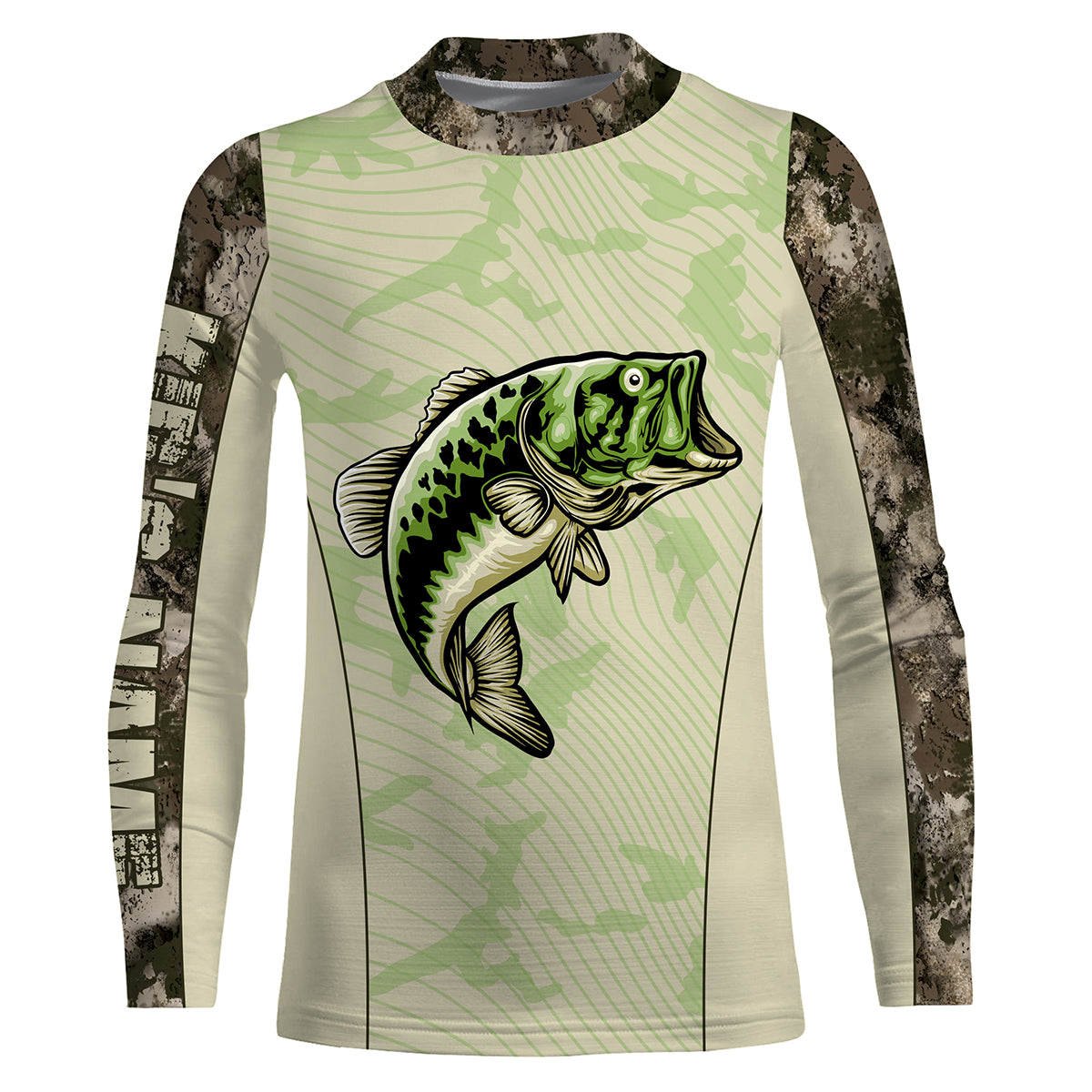Bass Fishing Camo Custom Long Sleeve Fishing Shirts, Bass Fishing Jers ...