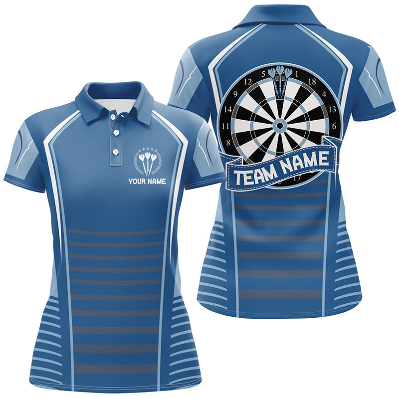 Personalized Darts Blue Womens Polo Shirts Custom Darts Shirt For Wome ...