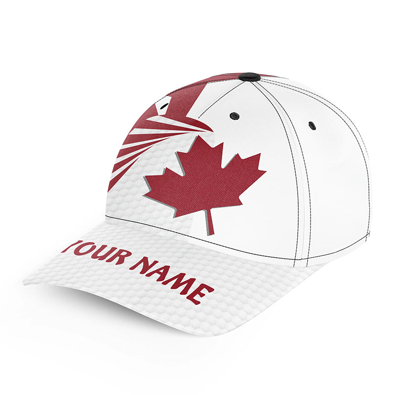 Canada Flag Golfer Hats Golf Pattern Red White Golf Cap For Golfer Pat ...