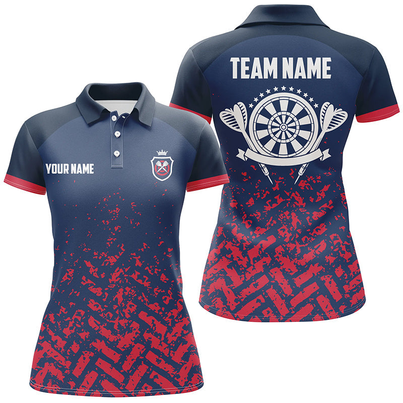Personalized Blue Red Darts Polo Shirt Custom Dart Team Shirts For Wom ...