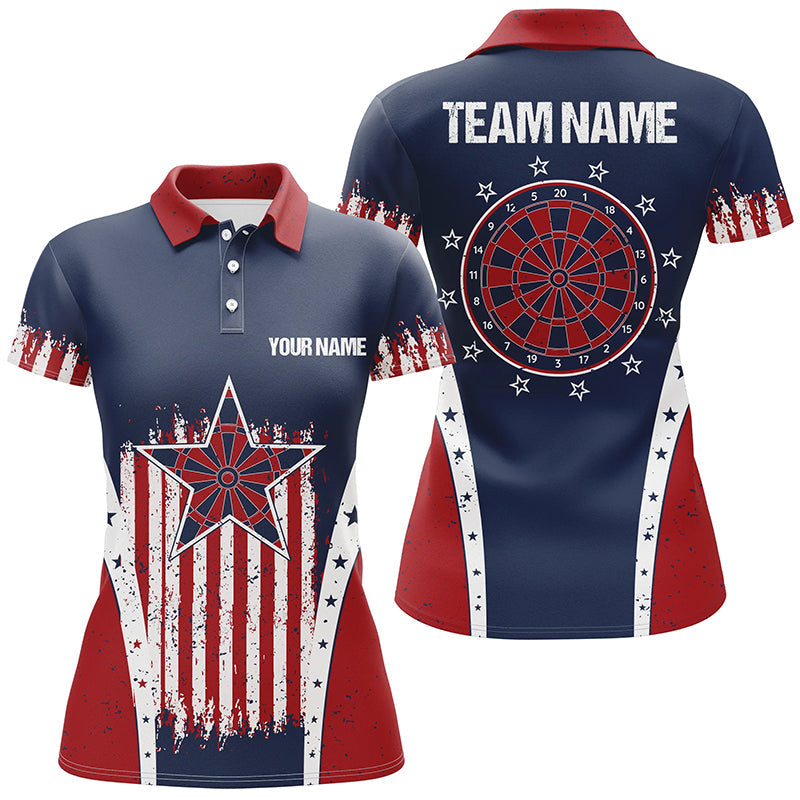Retro American Flag Darts Polo Shirt Personalized Patriotic Darts Jers ...