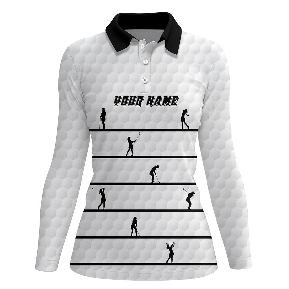 Personalized Black White Golfer Polo Shirt Custom Cool Golf Tops For W ...