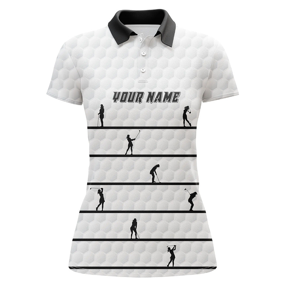 Personalized Black White Golfer Polo Shirt Custom Cool Golf Tops For W ...