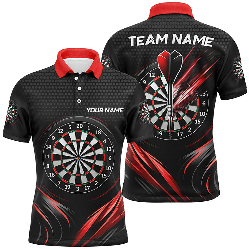 Black&Red Sport Mens Darts Polo Shirt Custom Darts Shirt For Men Cool ...