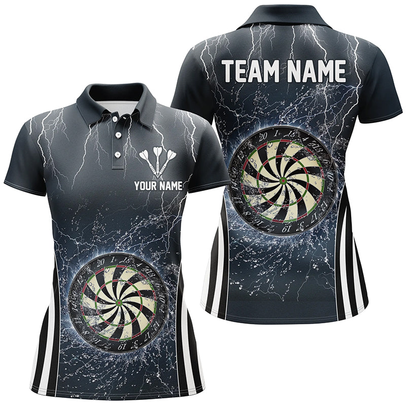 Navy Blue Thunder Lightning Darts Polo Shirts Custom Dart Shirts For W ...
