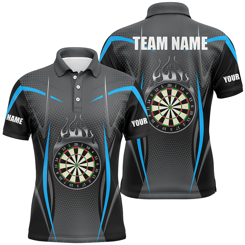 Blue Grey Sports Style Mens Darts Polo Shirt Custom Darts Shirt For Me ...