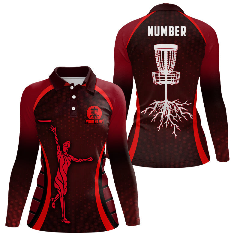 Womens Red Golf Polo Shirts, Custom Cool Golf Shirts Disc Golf Shirts ...