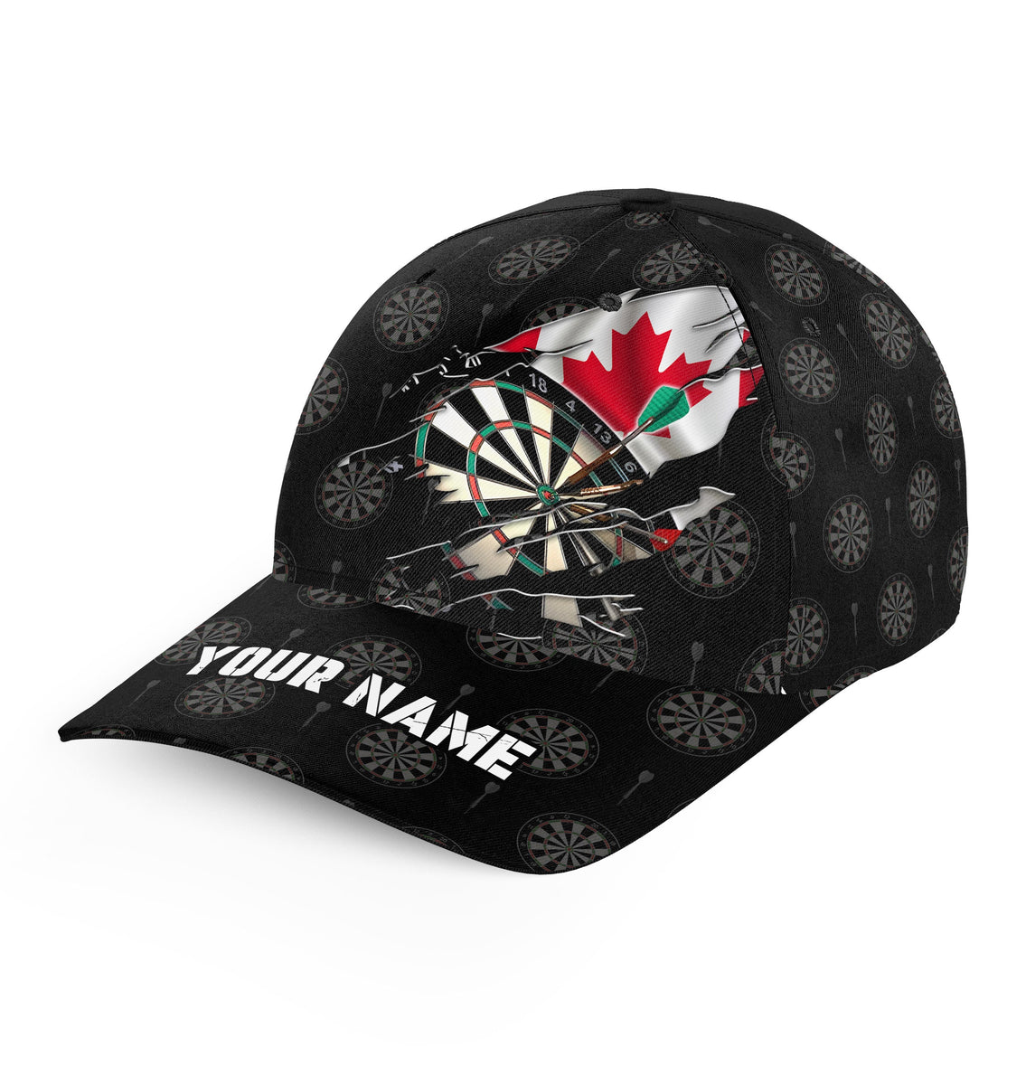Personalized Retro Canada Flag Darts Hat Custom Patriotic Darts Cap Fo ...