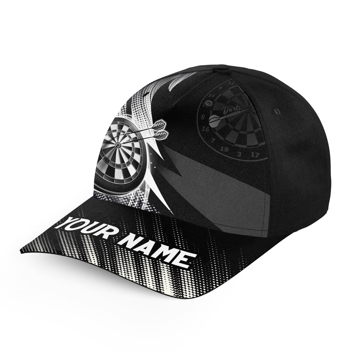 Personalized Black White Baseball Darts Hat Custom Cool Darts Cap For ...