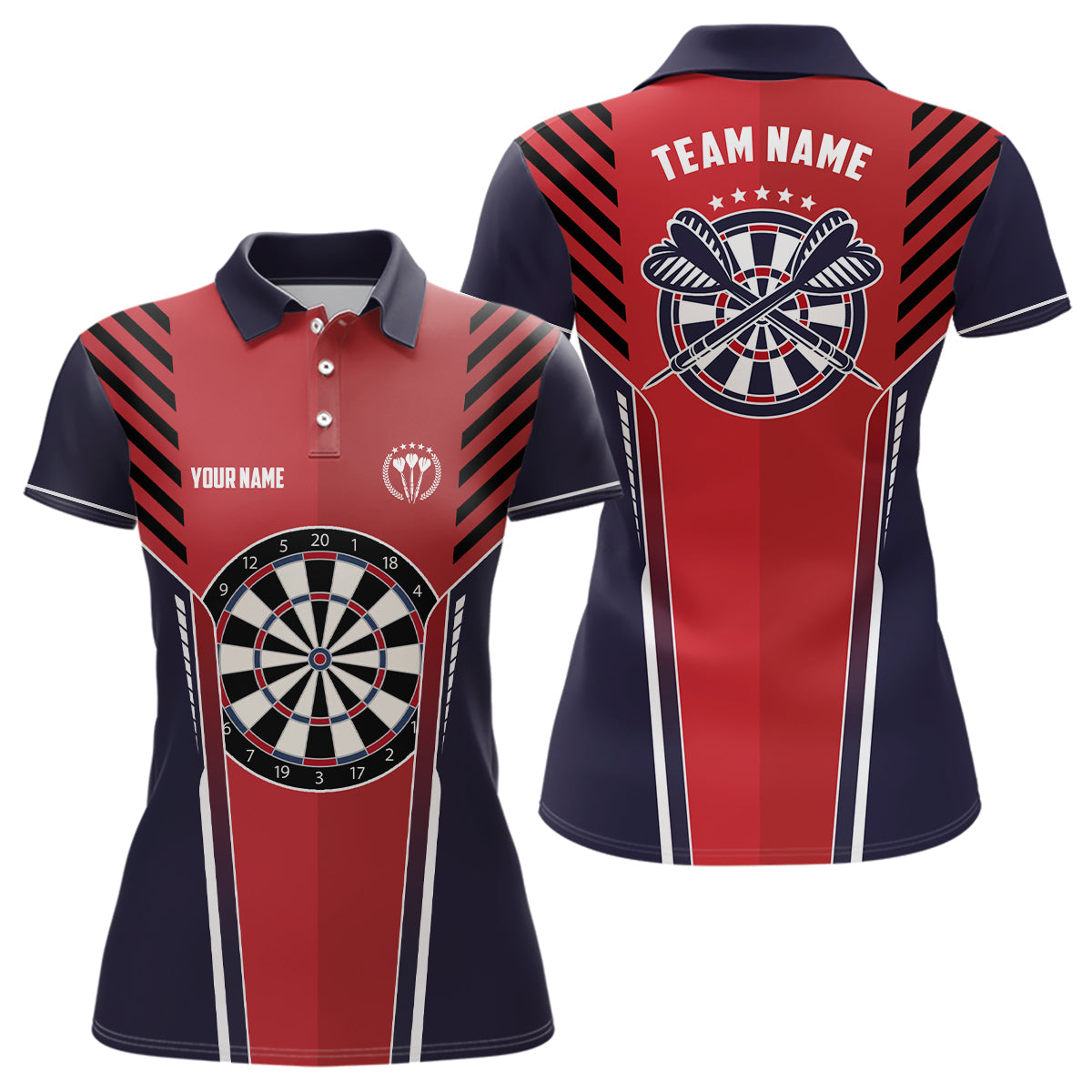 Personalized Strike Red Navy Sports Style Darts Polo Shirt Cool Darts ...